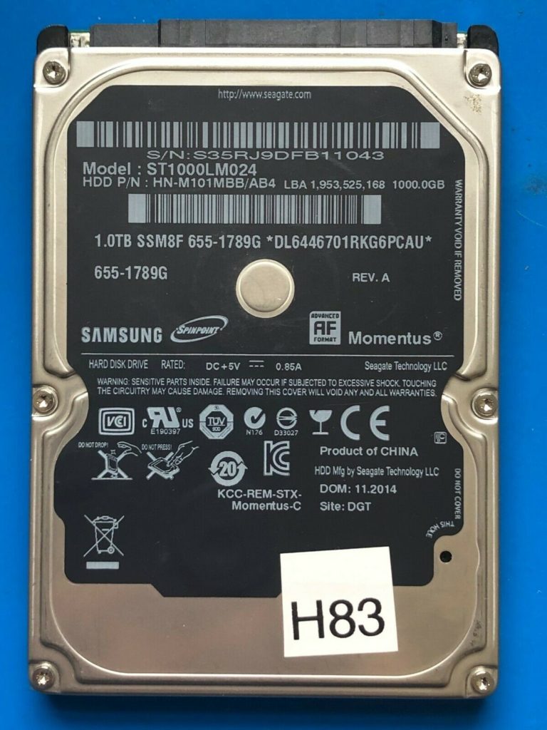 APPLE SAMSUNG ST1000LM024, HN-M101MBB/AB4, 655-1789G, Samsung 1TB SATA ...